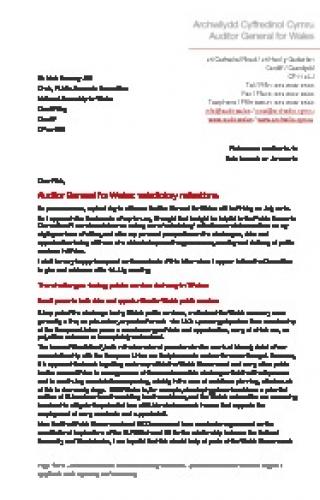 Valedictory reflections - letter to Public Accounts Committee | Audit Wales